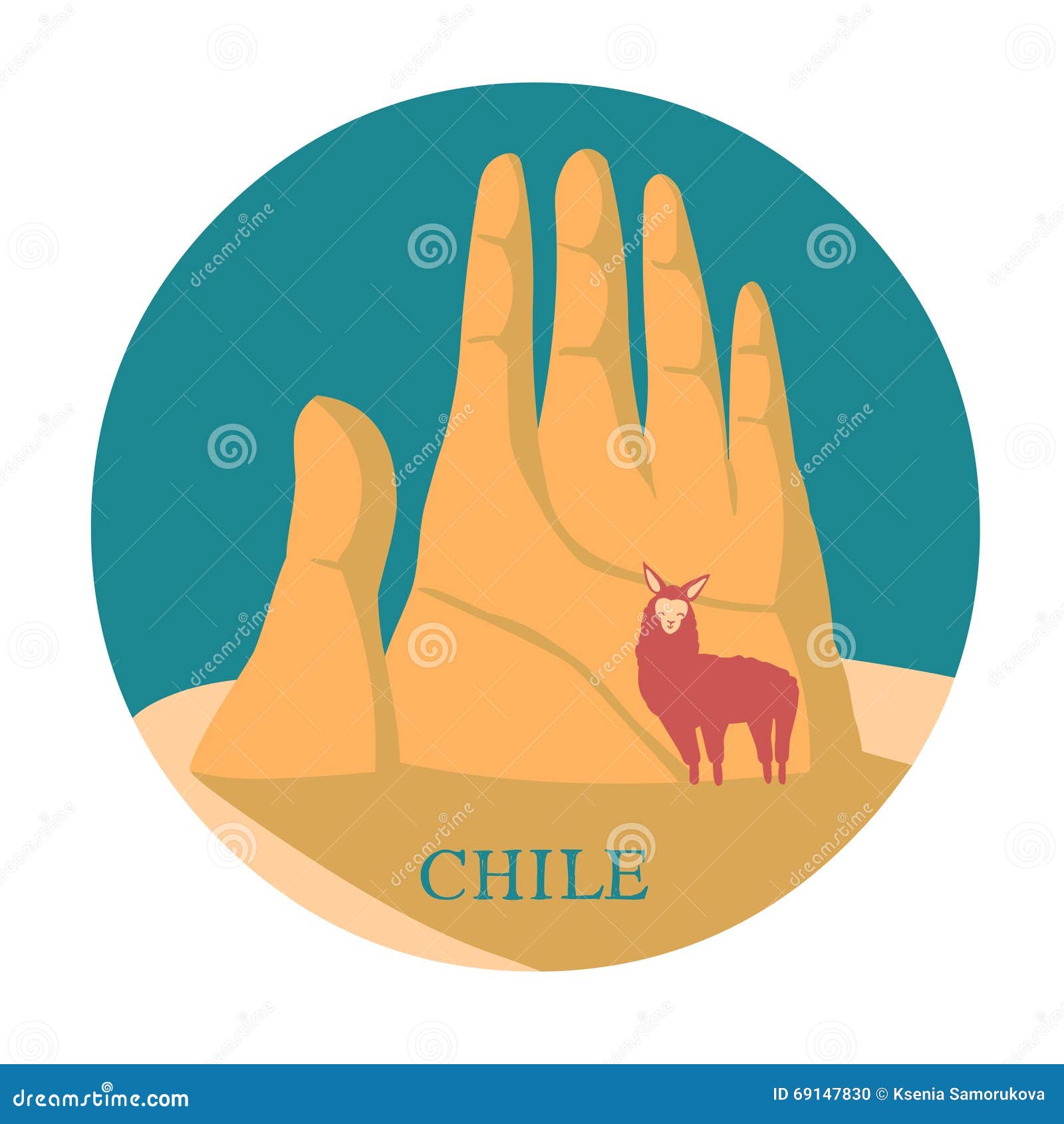 Attraction To Chile. Hand in the Andes Stock Vector - Illustration of ...