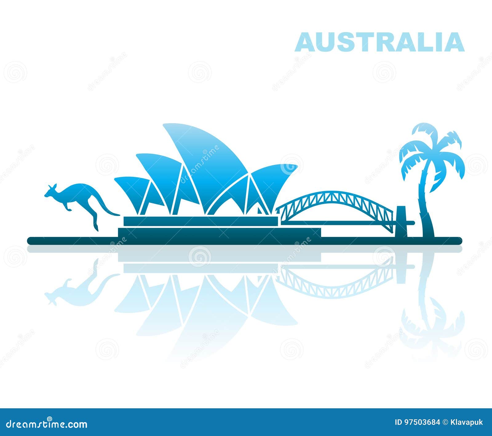 Abstract Landscape Of Australia At Sunset. Vector Illustration In The ...
