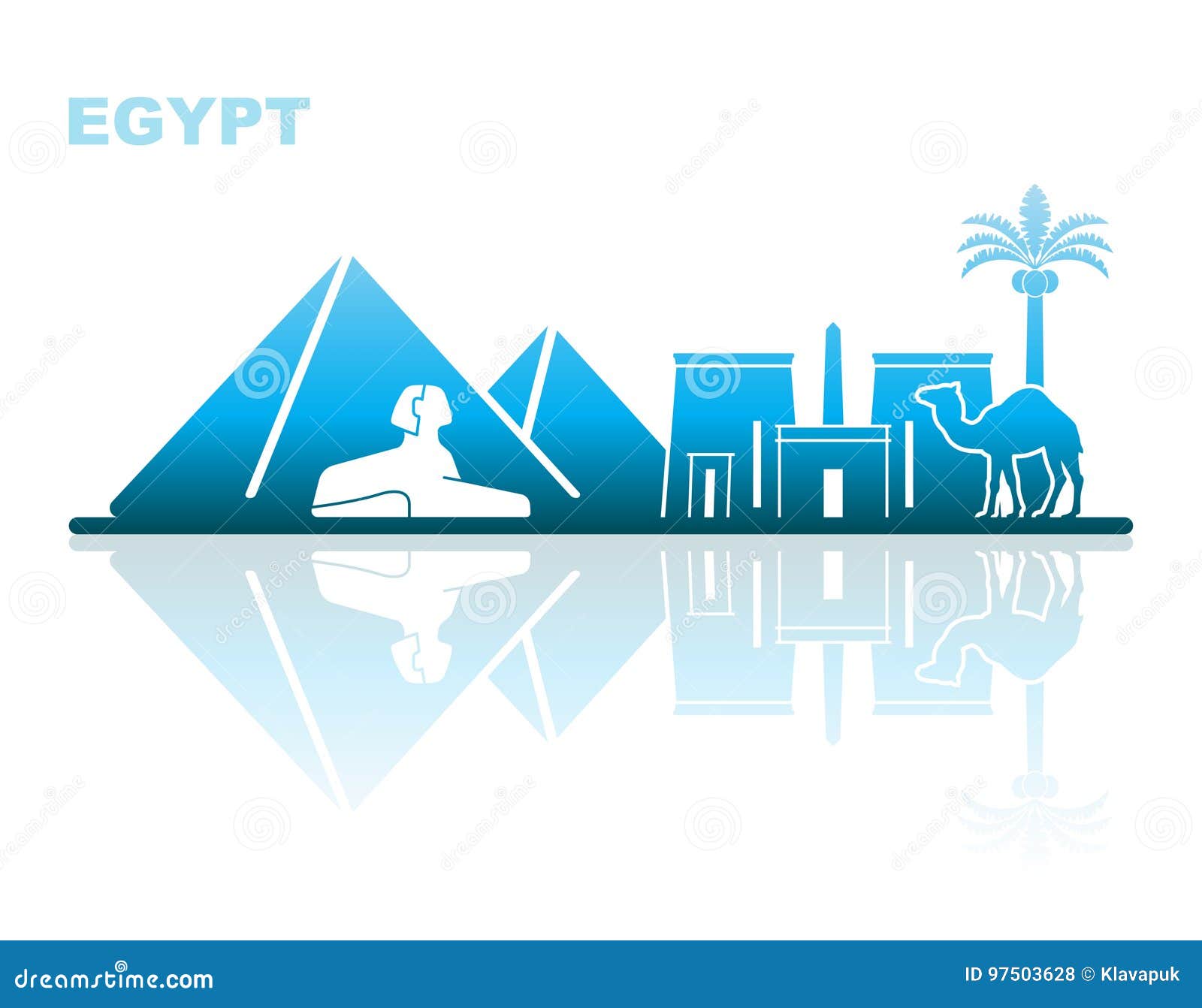 Attractions Egypt. Abstract Landscape Stock Vector - Illustration of ...