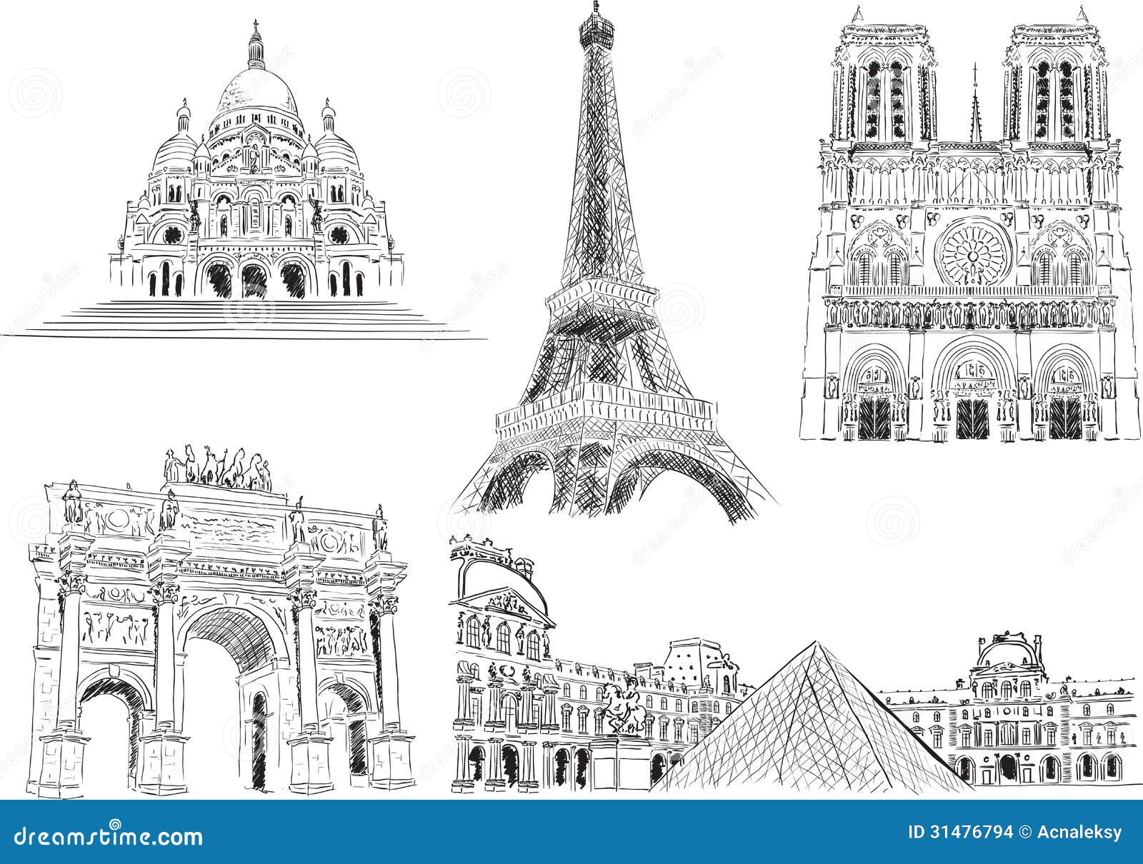 Attractions of Paris, France Editorial Stock Image - Illustration of ...