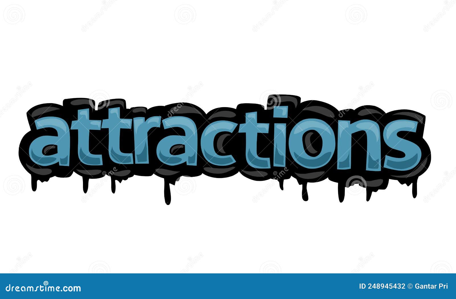 ATTRACTIONS Writing Vector Design on White Background Stock ...