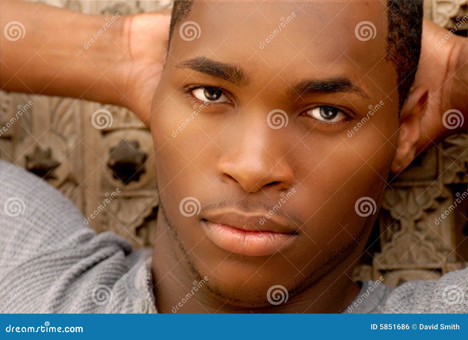 Attractive African American Man Stock Photo - Image of eyes, pose: 5851686