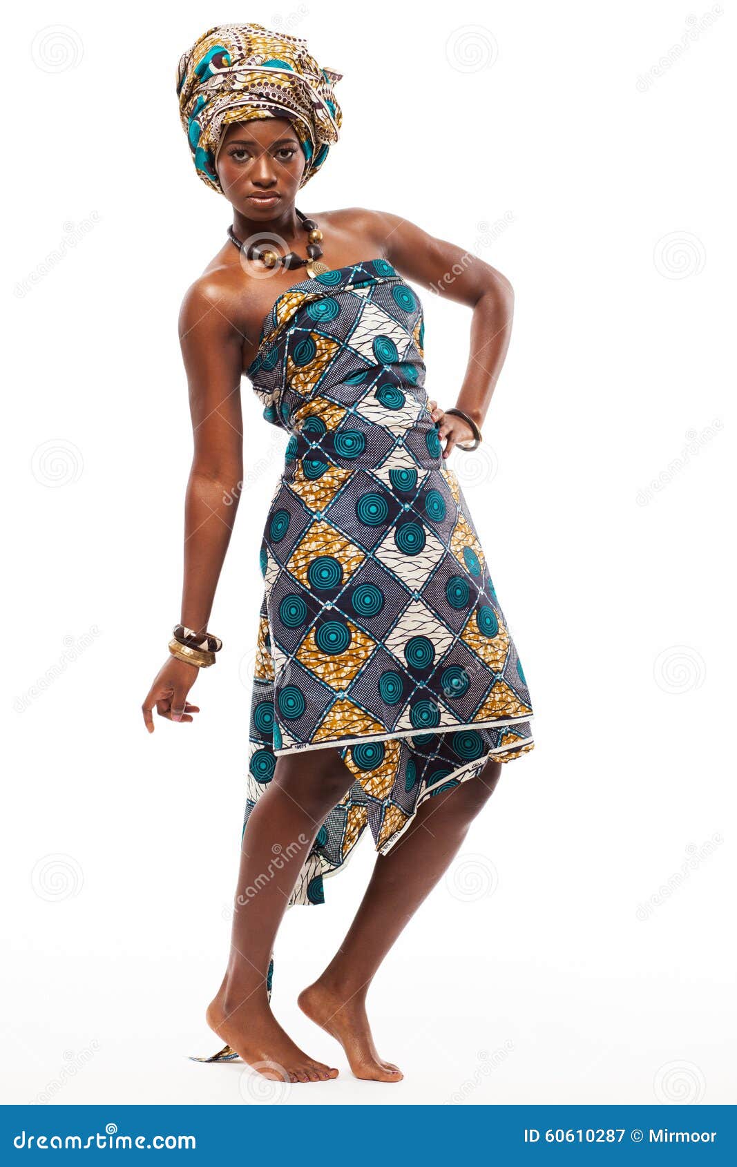 Attractive African Model in Traditional Dress. Stock Image - Image of ...