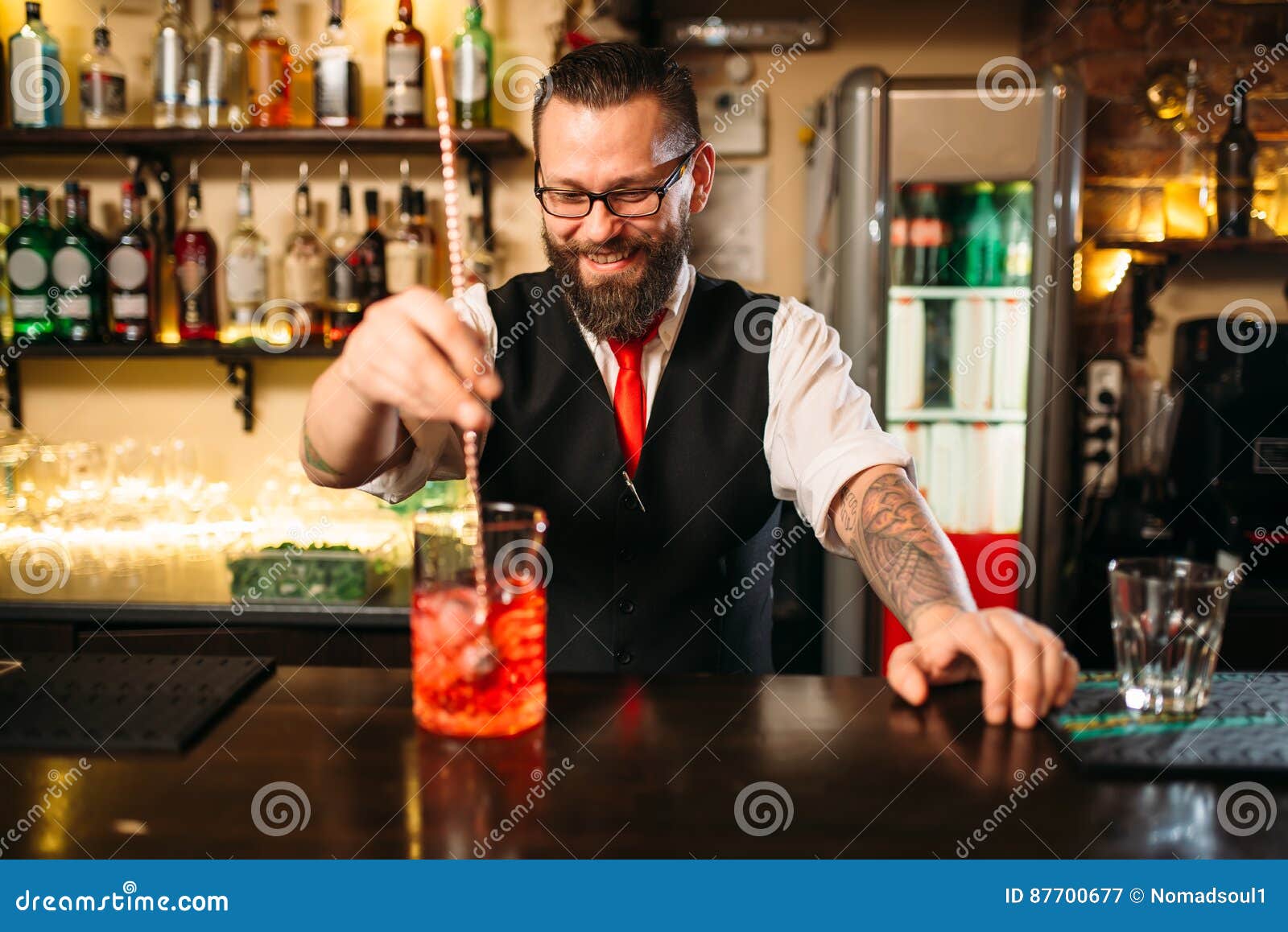 Attractive Alcoholic Drink Preparation Show Stock Image - Image of hand ...