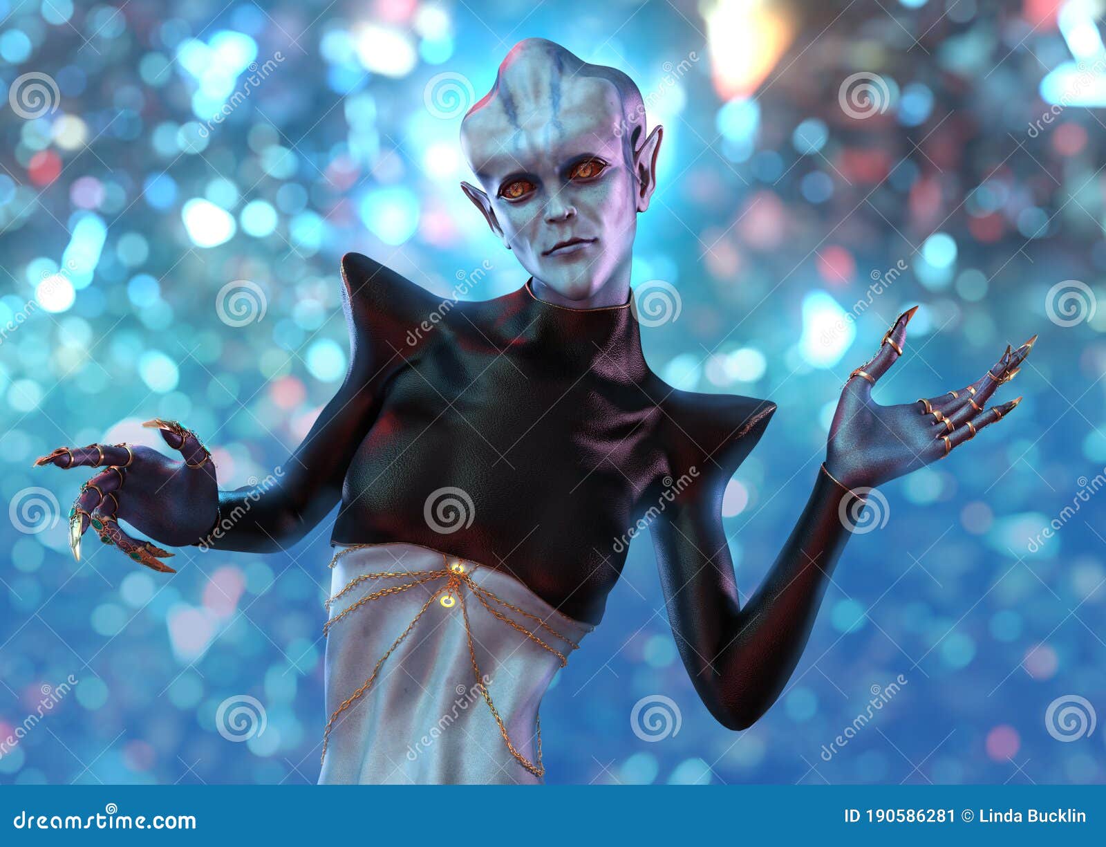Attractive Alien stock illustration. Illustration of bokeh - 190586281