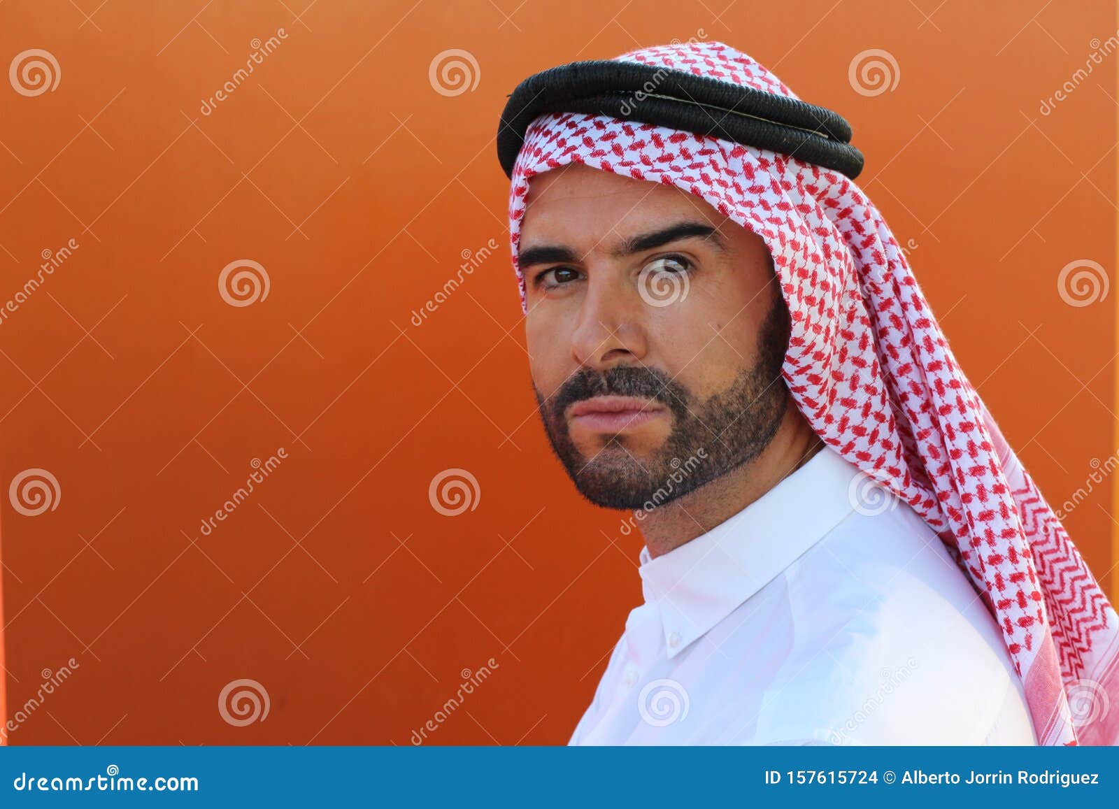 Attractive Arabic Man with Copy Space Stock Photo - Image of gutrah ...