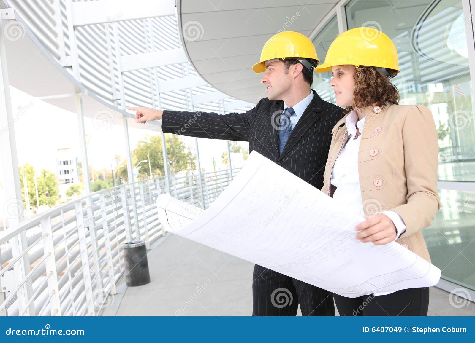 Attractive Architects on Construction Site Stock Image - Image of ...