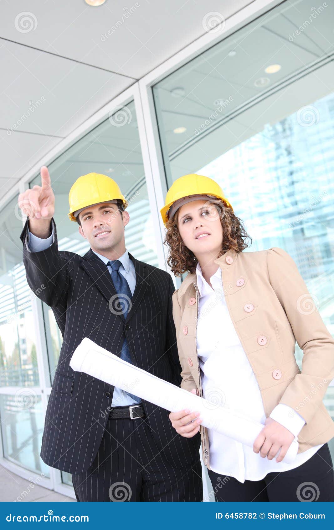 Attractive Architects on Construction Site Stock Photo - Image of ...