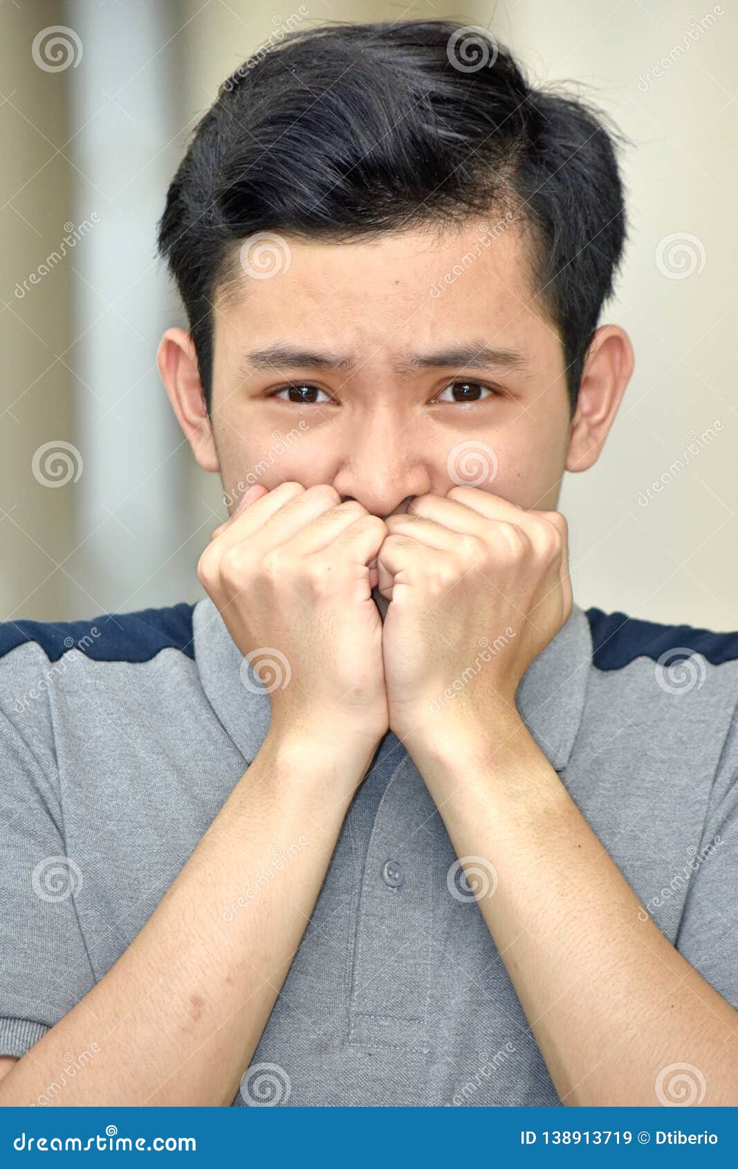 Good Looking Diverse Boy Afraid Stock Image - Image of youth, staring ...