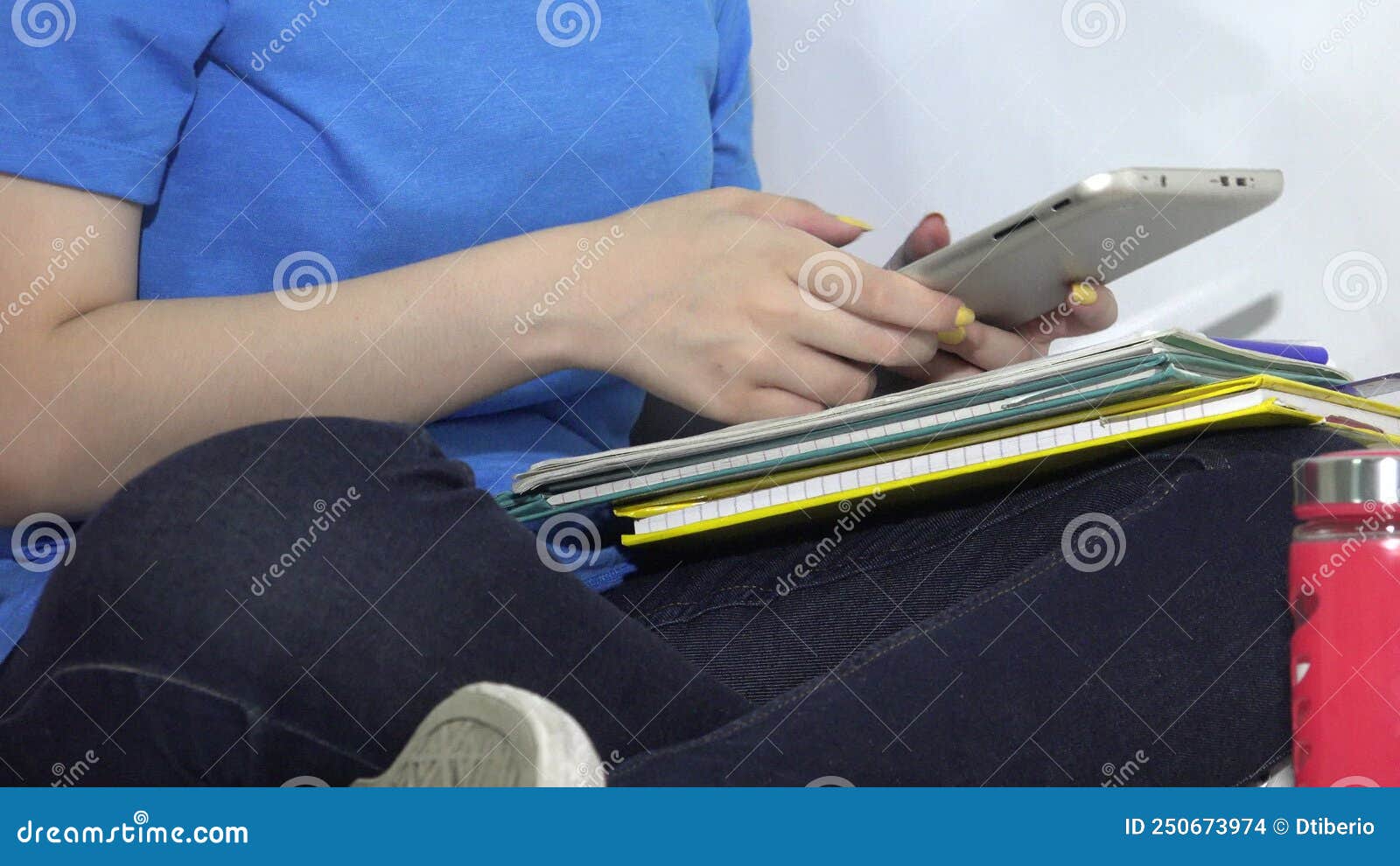 A Female Student Studying Using Tablet Stock Footage - Video of pupil ...