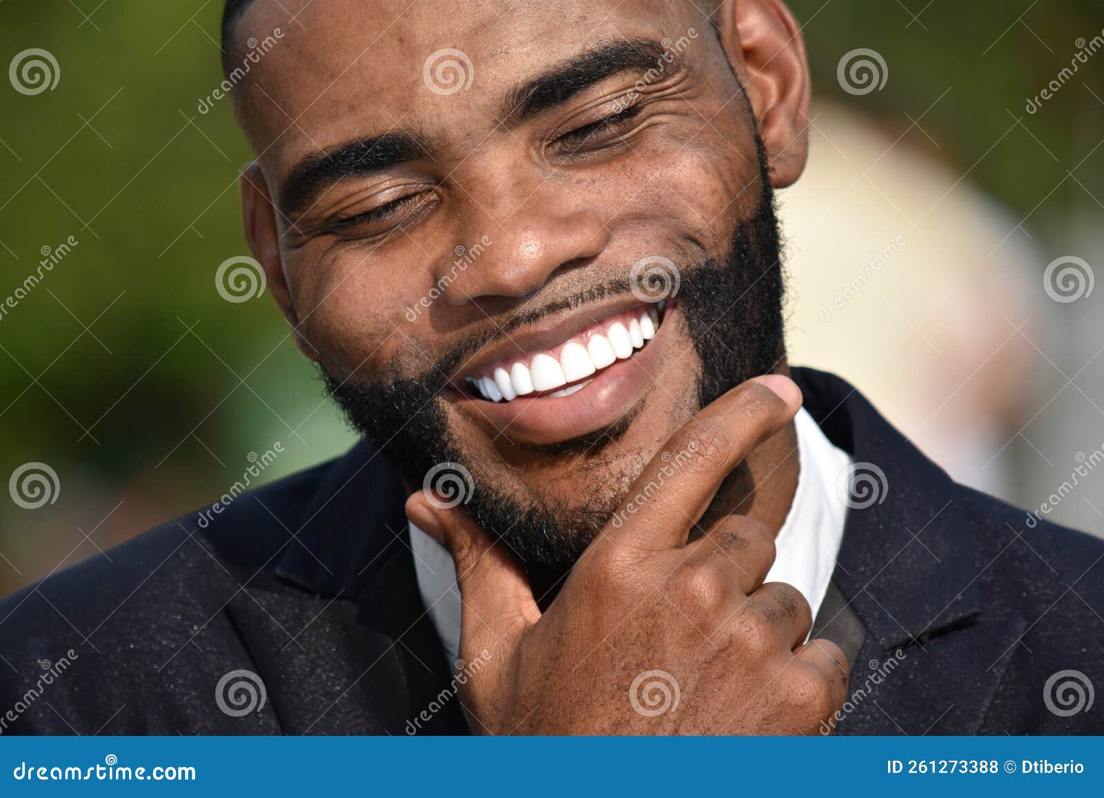 A Thoughtful Black Male stock photo. Image of think - 261273388