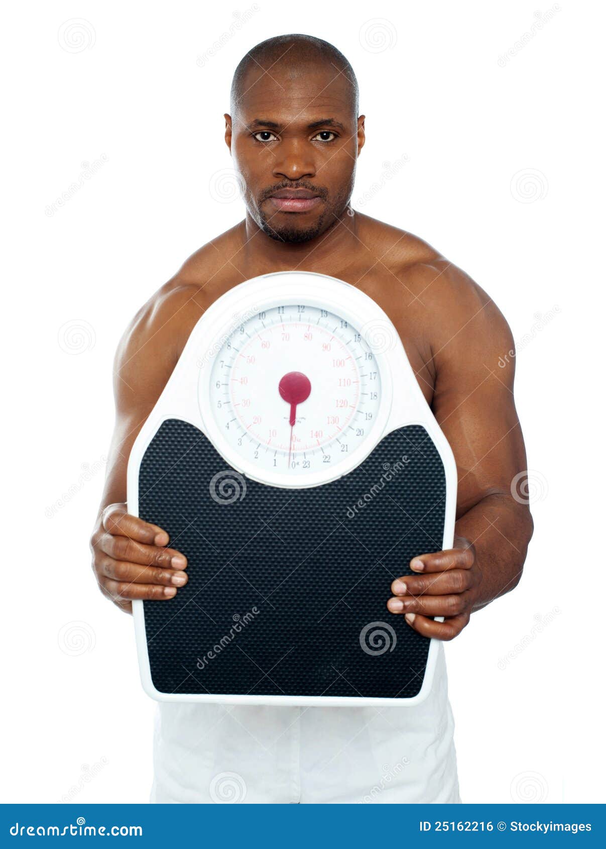 Attractive Athlete Showing Weighing Scale Stock Photo - Image of ...