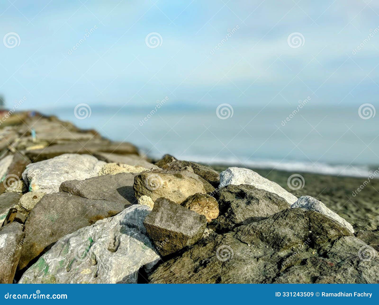 Attractive Beach Rock View in the Morning Stock Image - Image of view ...