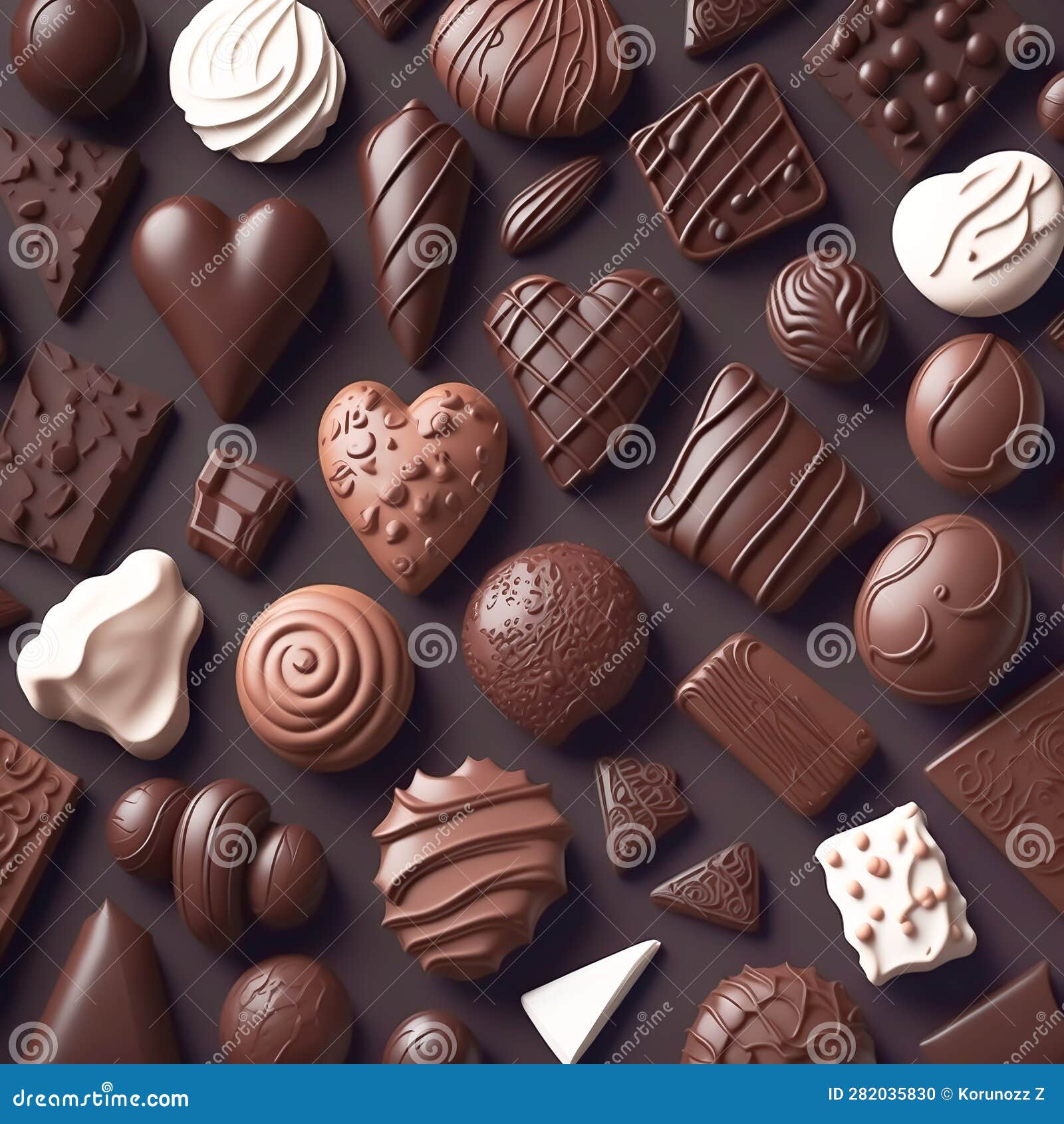 Most Attractive Beautiful Pieces of Chocolates. Stock Illustration ...