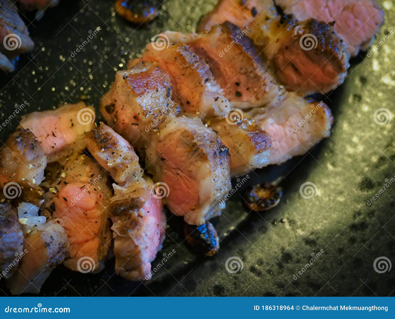 Attractive Beef Steak, Main Course during Dinner Time Stock Photo ...