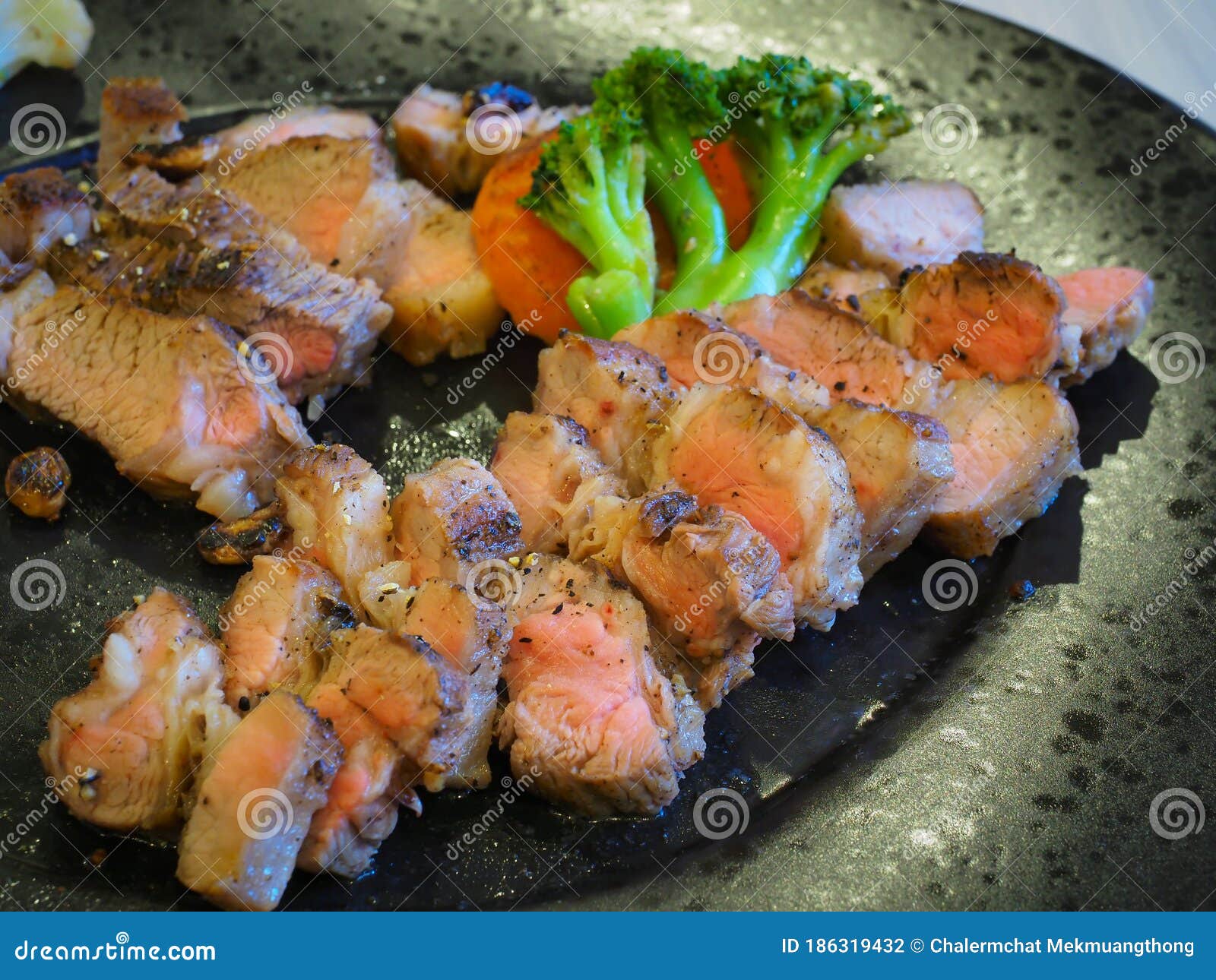 Attractive Beef Steak, Main Course during Dinner Time Stock Photo ...
