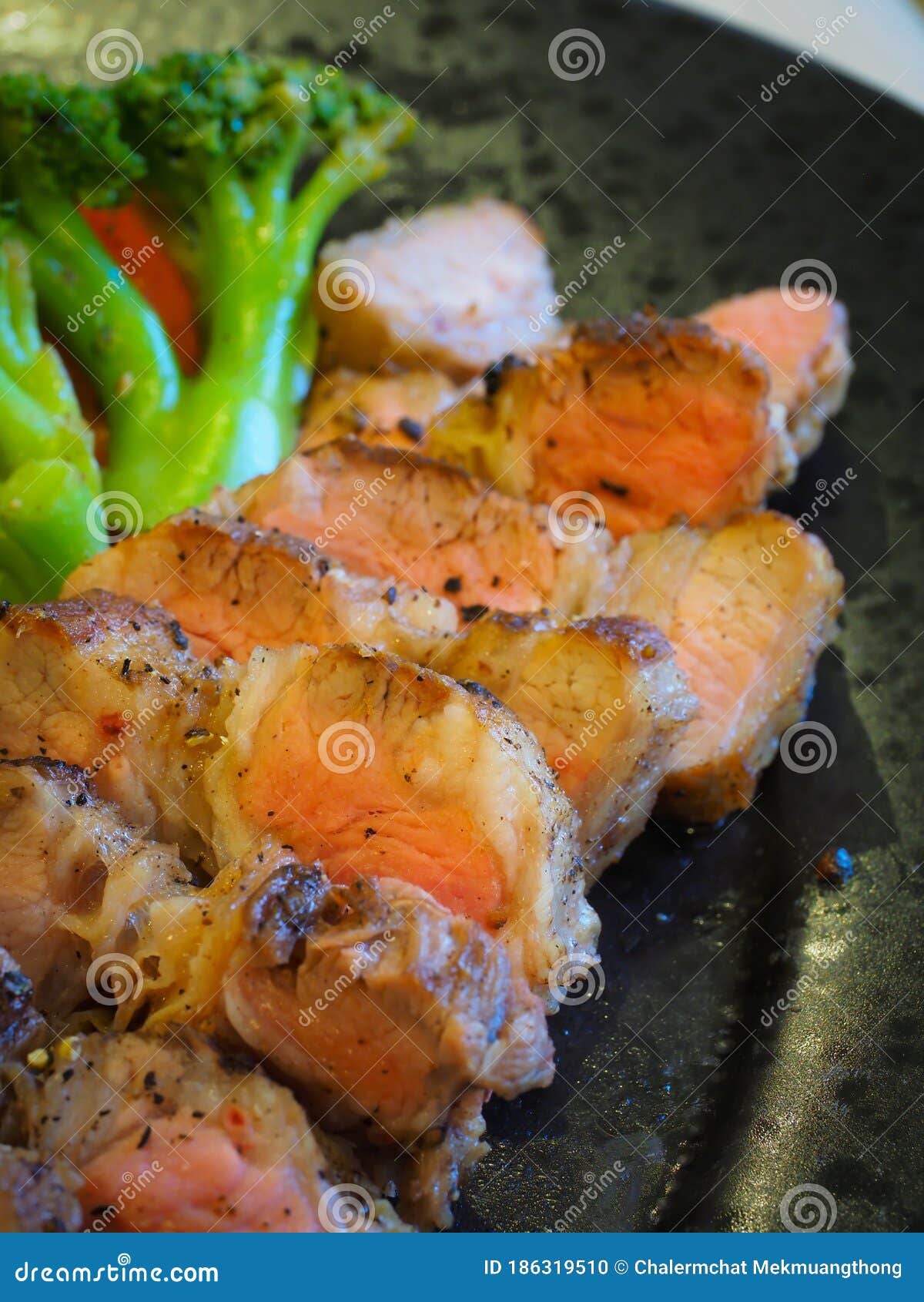 Attractive Beef Steak, Main Course during Dinner Time Stock Photo ...