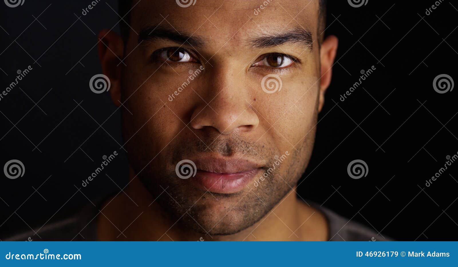 Attractive Black Man Looking at Camera Stock Image - Image of camera ...