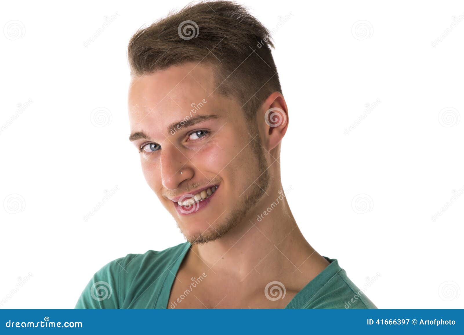 Attractive Blond, Blue Eyed Young Man Smiling Stock Image - Image of ...