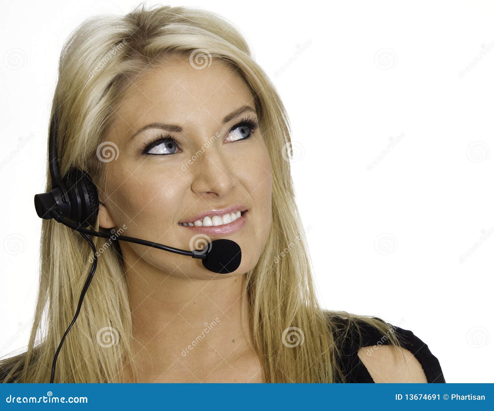 Attractive Blond Call Center Rep Stock Image - Image of eyes, friendly ...