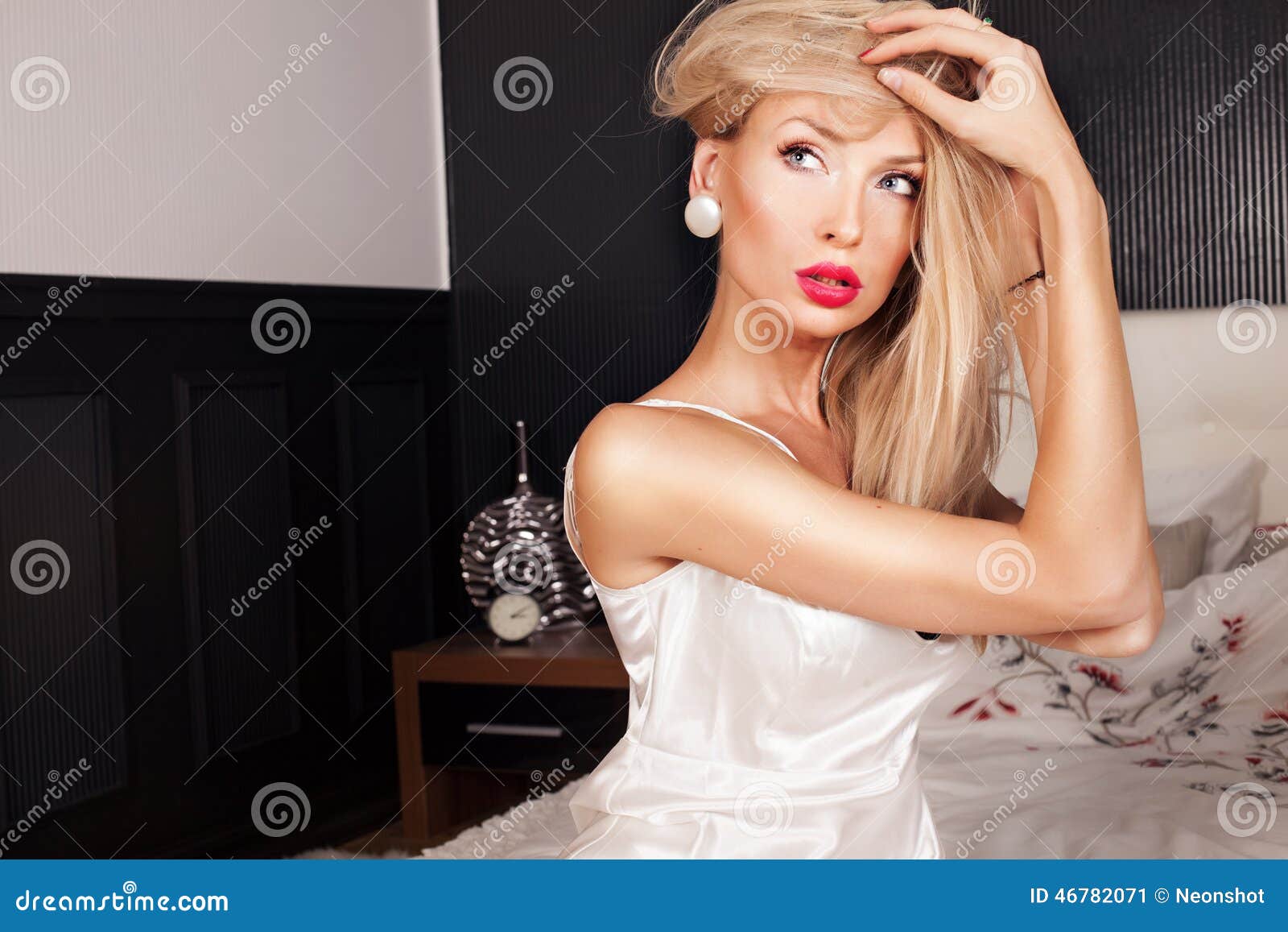 Attractive Blonde Girl Posing Stock Image Image Of Natural Pleasure 46782071