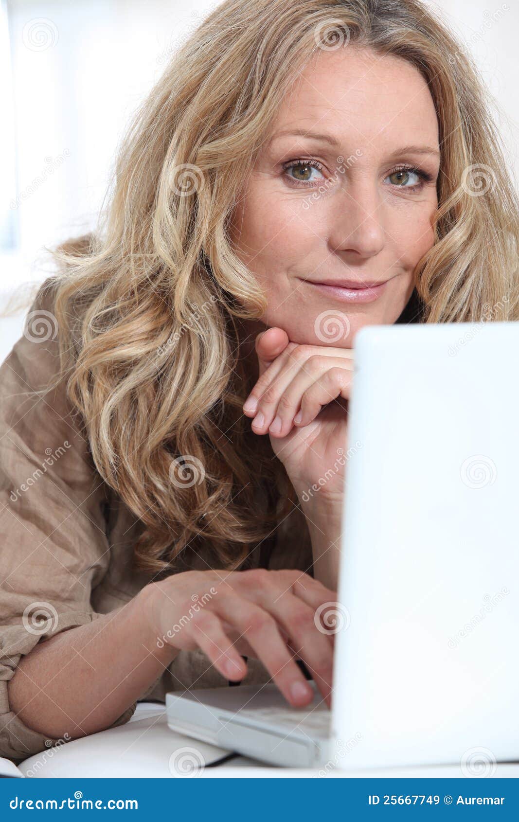 Attractive Blonde Haired Woman Stock Image - Image of adult, portrait ...