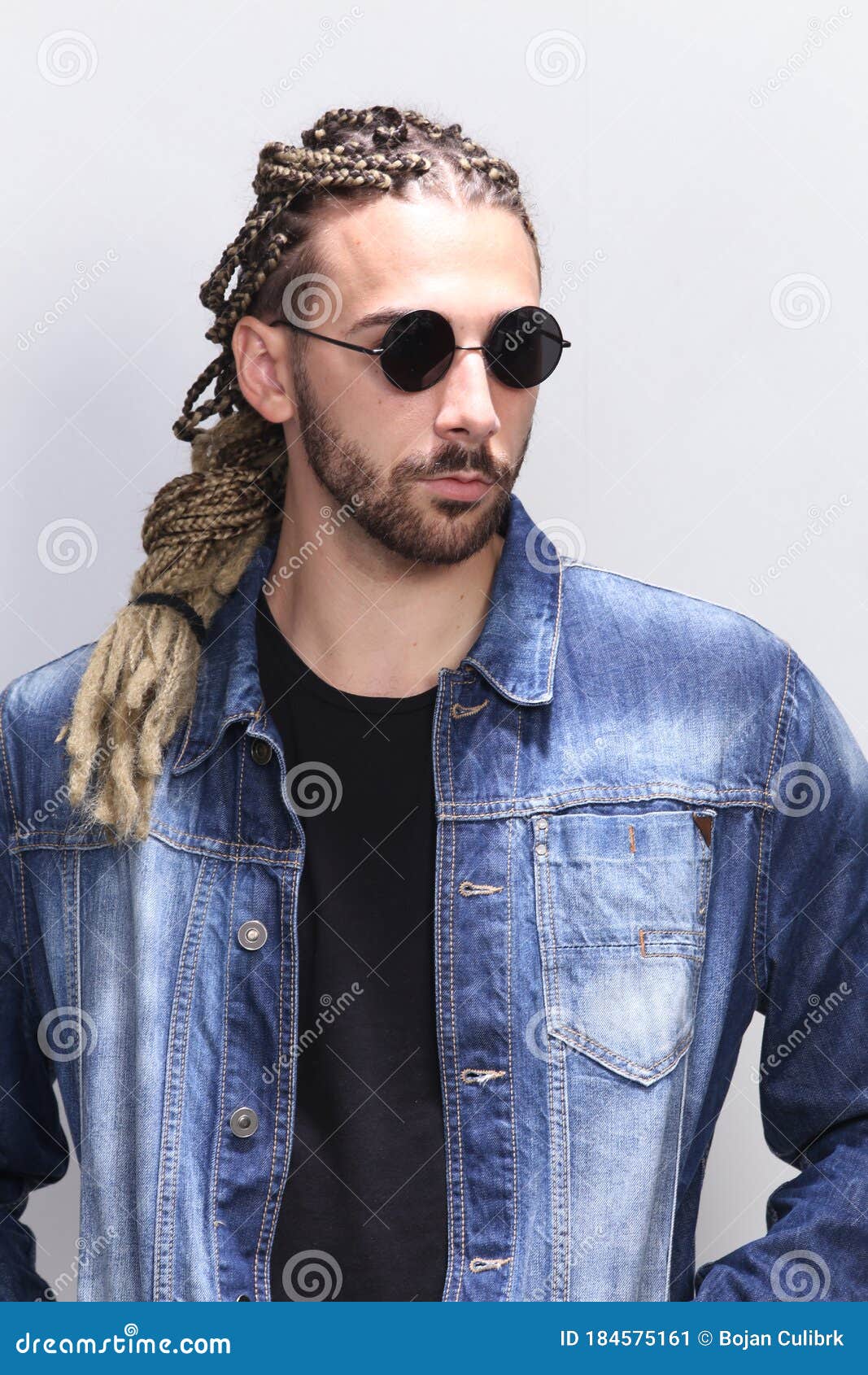 Attractive Blonde Male Model with Combination of Braids and Dreadlocks ...