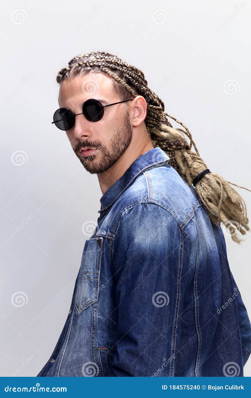 Attractive Blonde Male Model with Combination of Braids and Dreadlocks ...