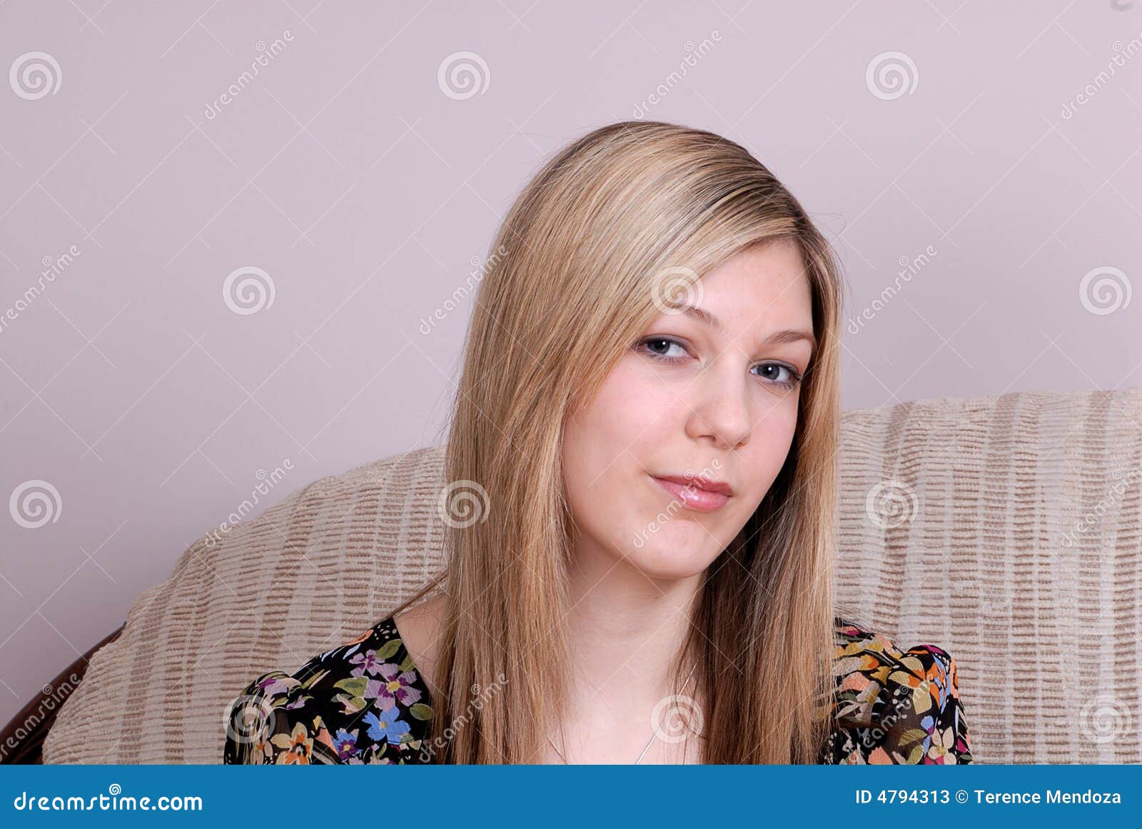 Attractive Blonde Teenage Student Stock Image - Image of calm, happy ...