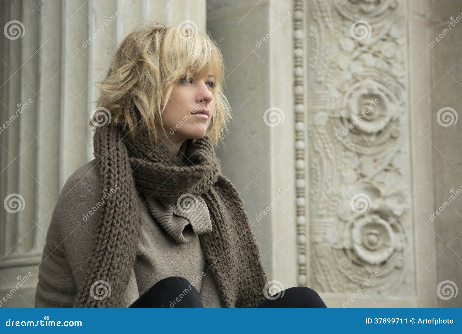 Attractive Blonde Young Woman Looking Off Camera Stock Image - Image of ...