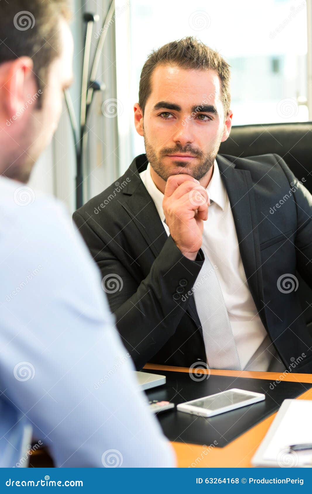 Attractive Boss Doing Interview with His Assistant Stock Photo - Image ...