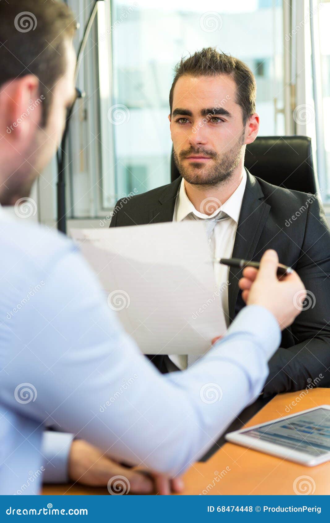 Attractive Boss Doing Interview with His Assistant Stock Photo - Image ...