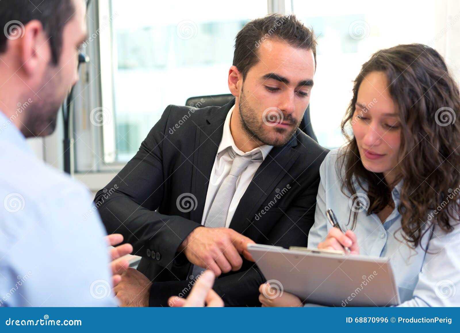 Attractive Boss Doing Interview with His Assistant Stock Photo - Image ...