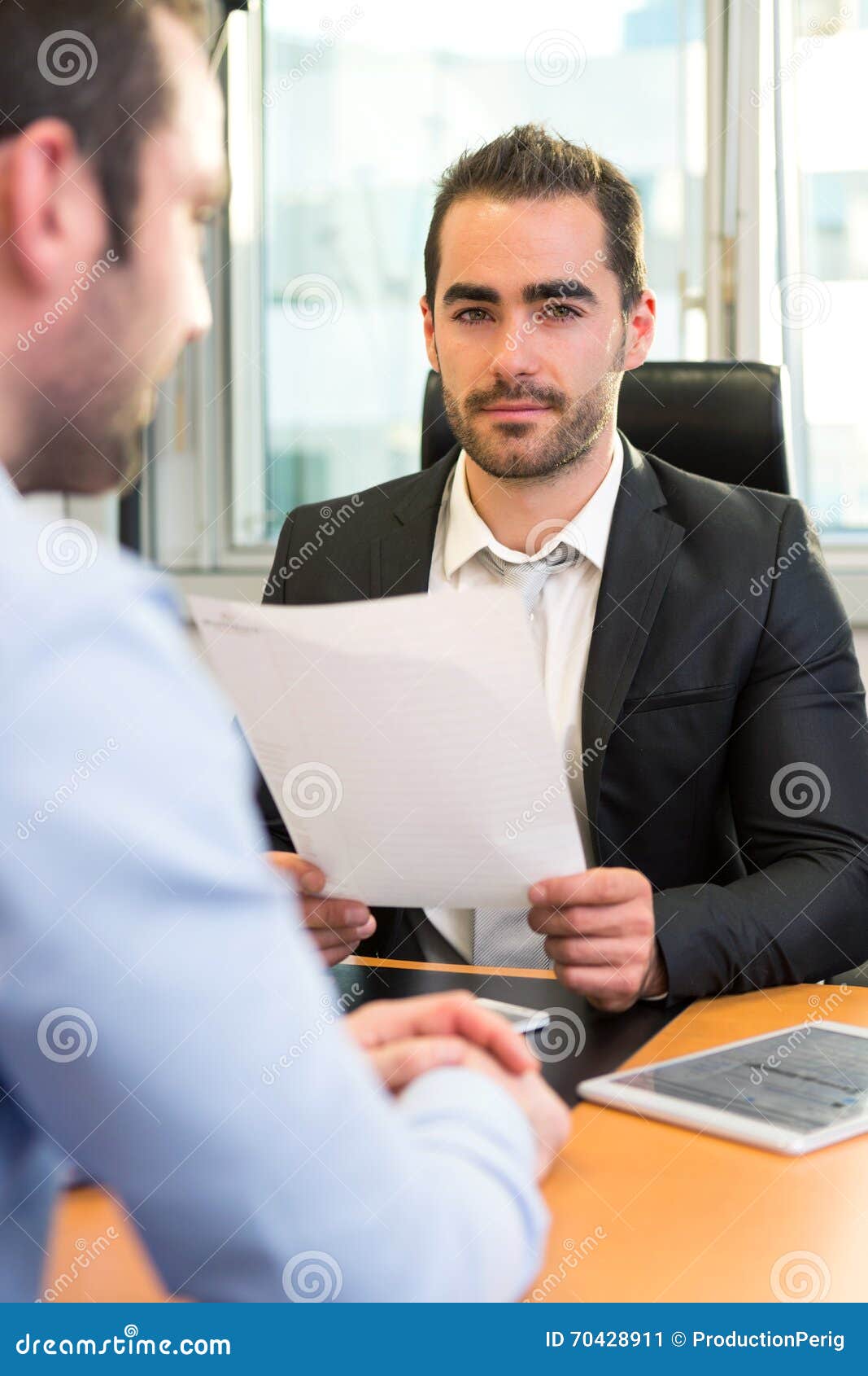 Attractive Boss Doing Interview with His Assistant Stock Image - Image ...