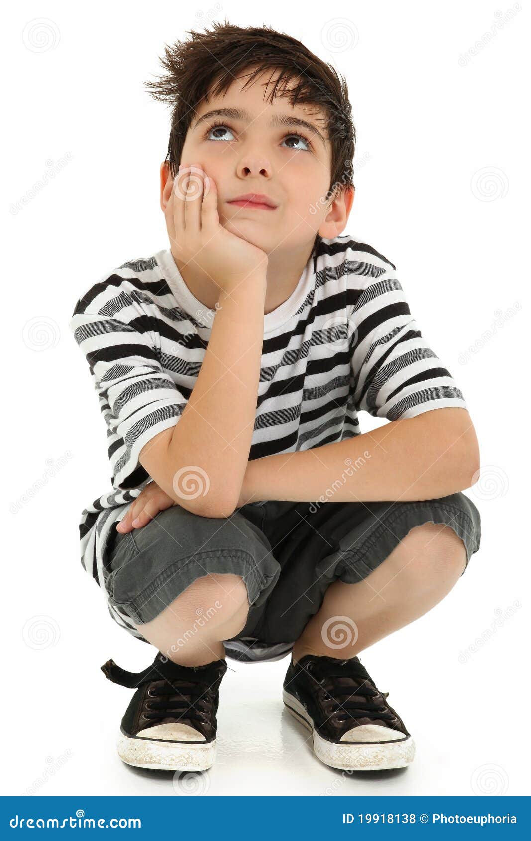 Attractive Boy Child Thinking Stock Photo - Image of cute, concept ...