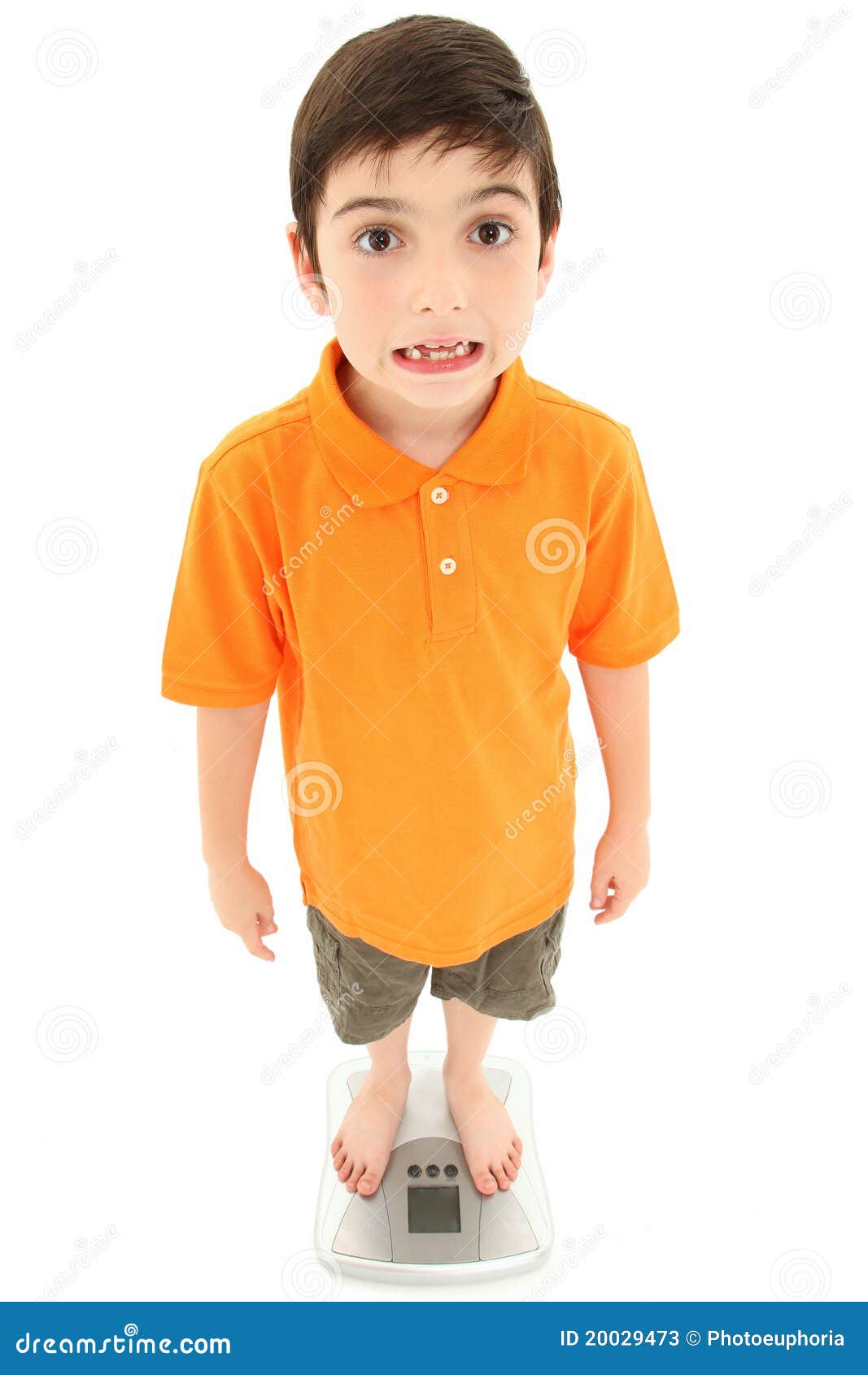 Attractive Boy Standing on Scale Stock Image - Image of casual, check ...