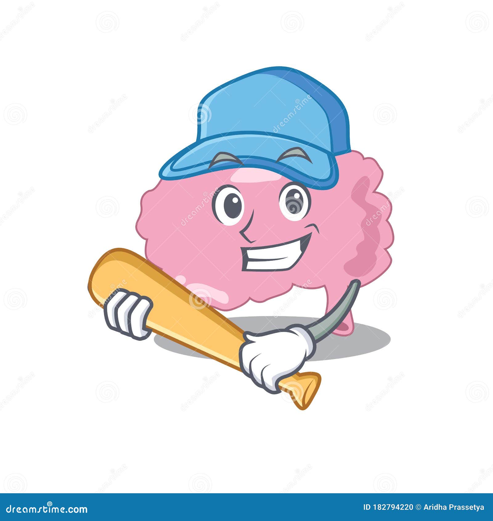 Attractive Brain Caricature with Character Playing Baseball Stock ...