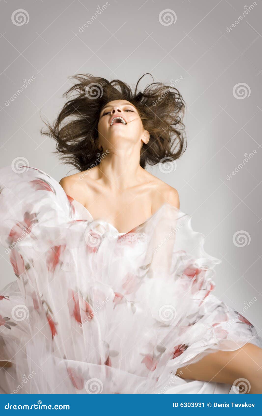Attractive Bride and Great Emotion Stock Image - Image of jump, face ...