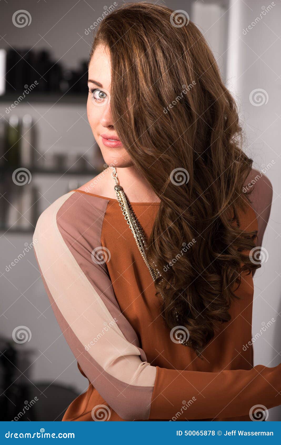 Attractive Brown Hair Model Stock Photo - Image of face, glamour: 50065878