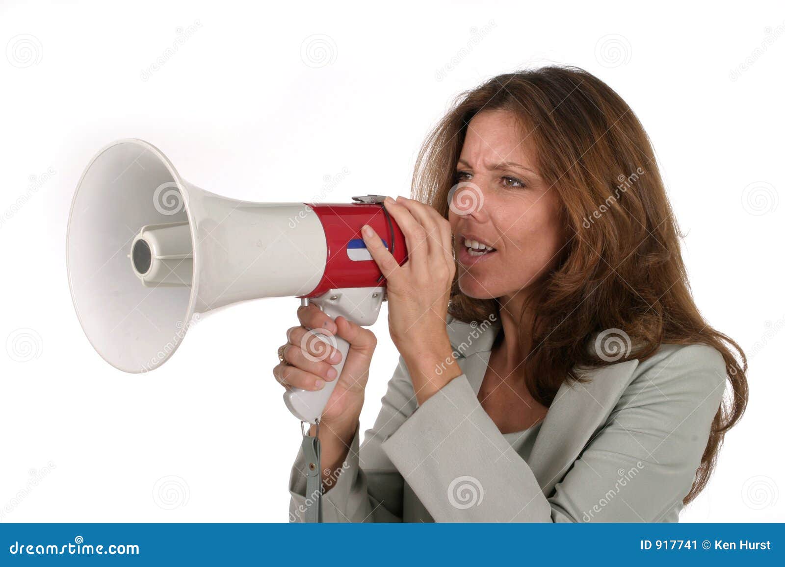 Attractive Business Woman with Megaphone 2 Stock Image - Image of ...