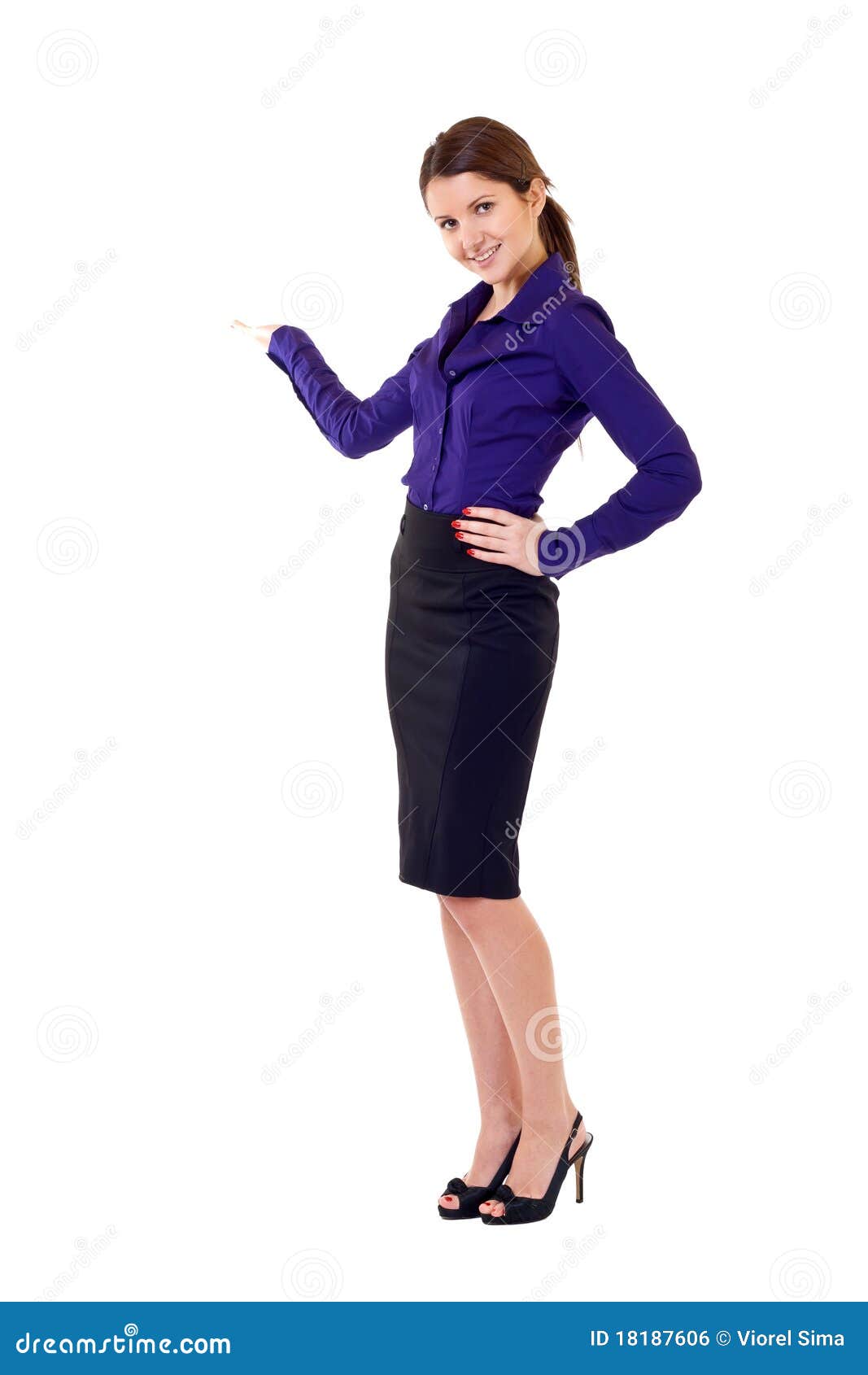 Attractive Business Woman Presenting Stock Photo - Image of people ...