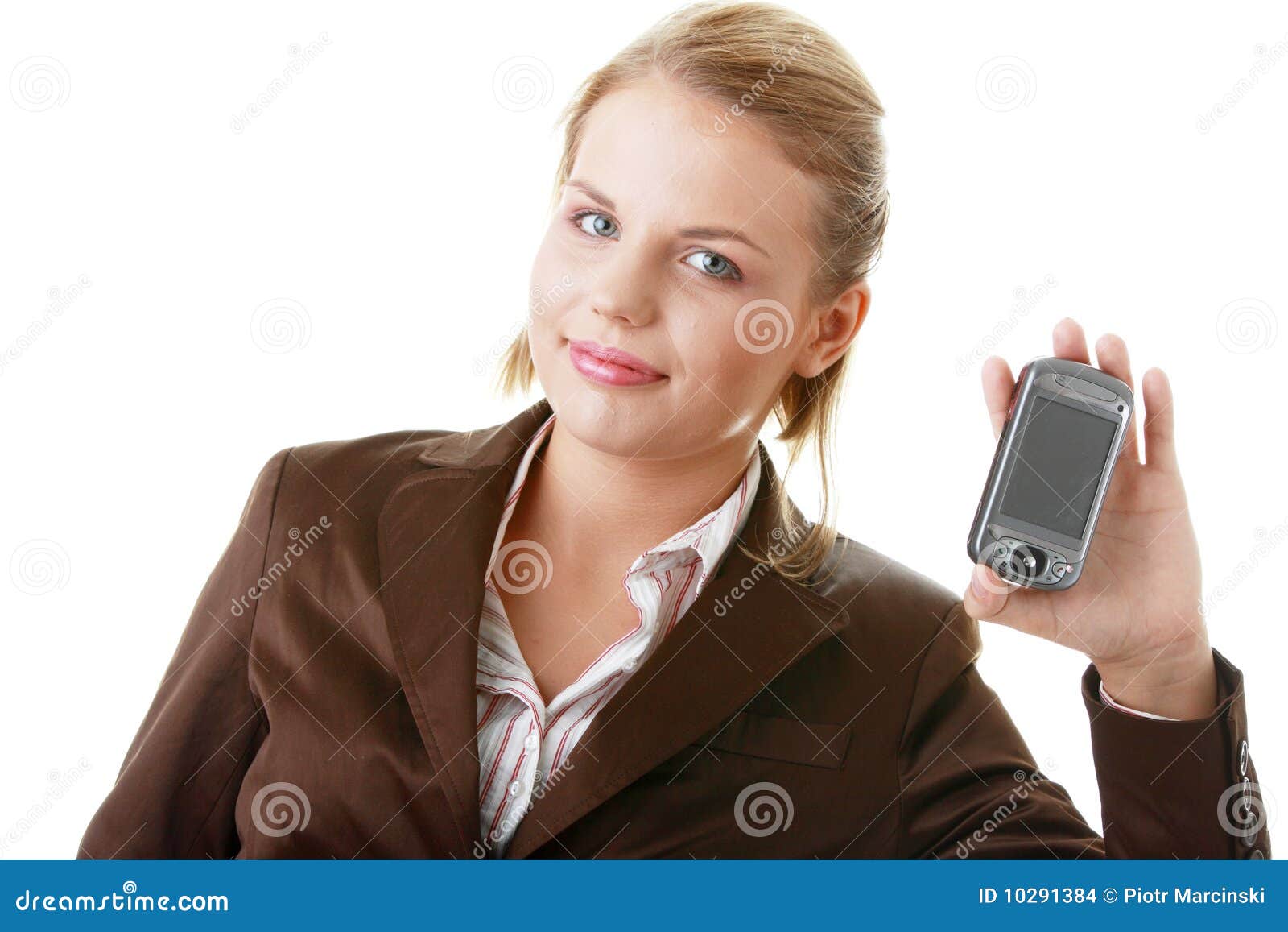Attractive Business Woman Using a Pda Stock Photo - Image of email ...