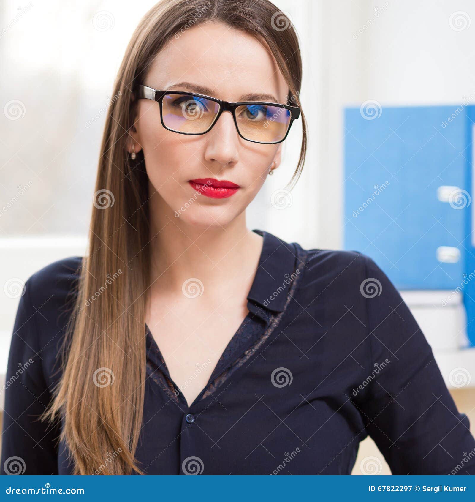 Attractive Business Woman At Workplace In Office Stock Image Image Of