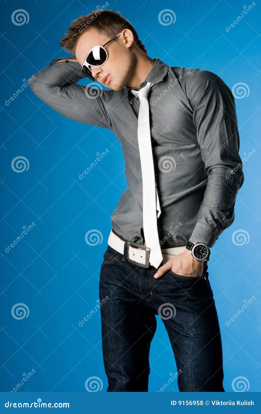 Attractive businessman stock photo. Image of muscles, portrait - 9156958