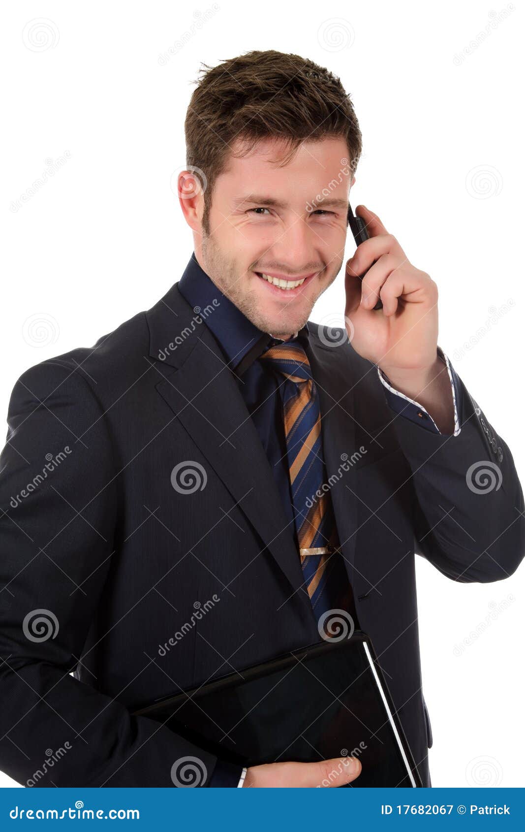 Attractive Businessman Phone Talking Stock Image Image Of Suit