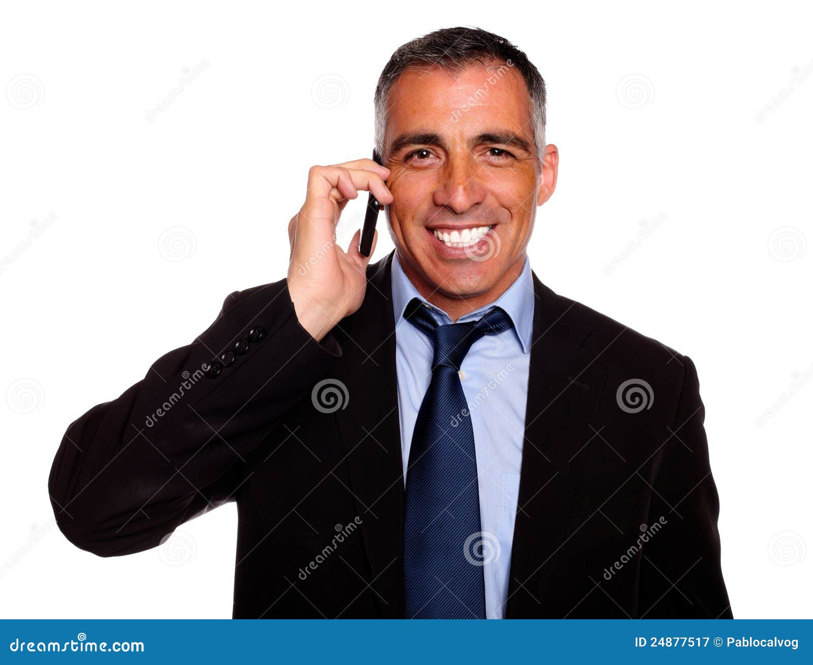 Attractive Businessman Speaking on Mobile Stock Image - Image of ...