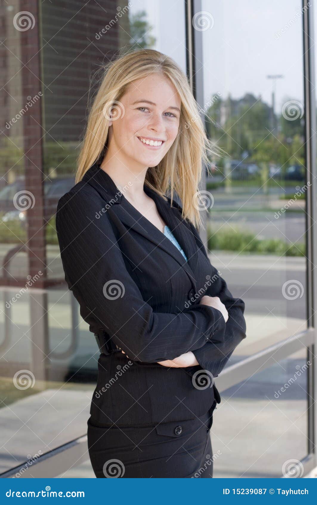 Attractive Businesswoman With Arms Crossed Stock Image Image Of