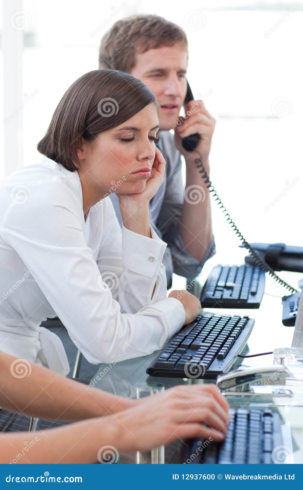 Attractive Businesswoman Getting Bored at Work Stock Photo - Image of ...