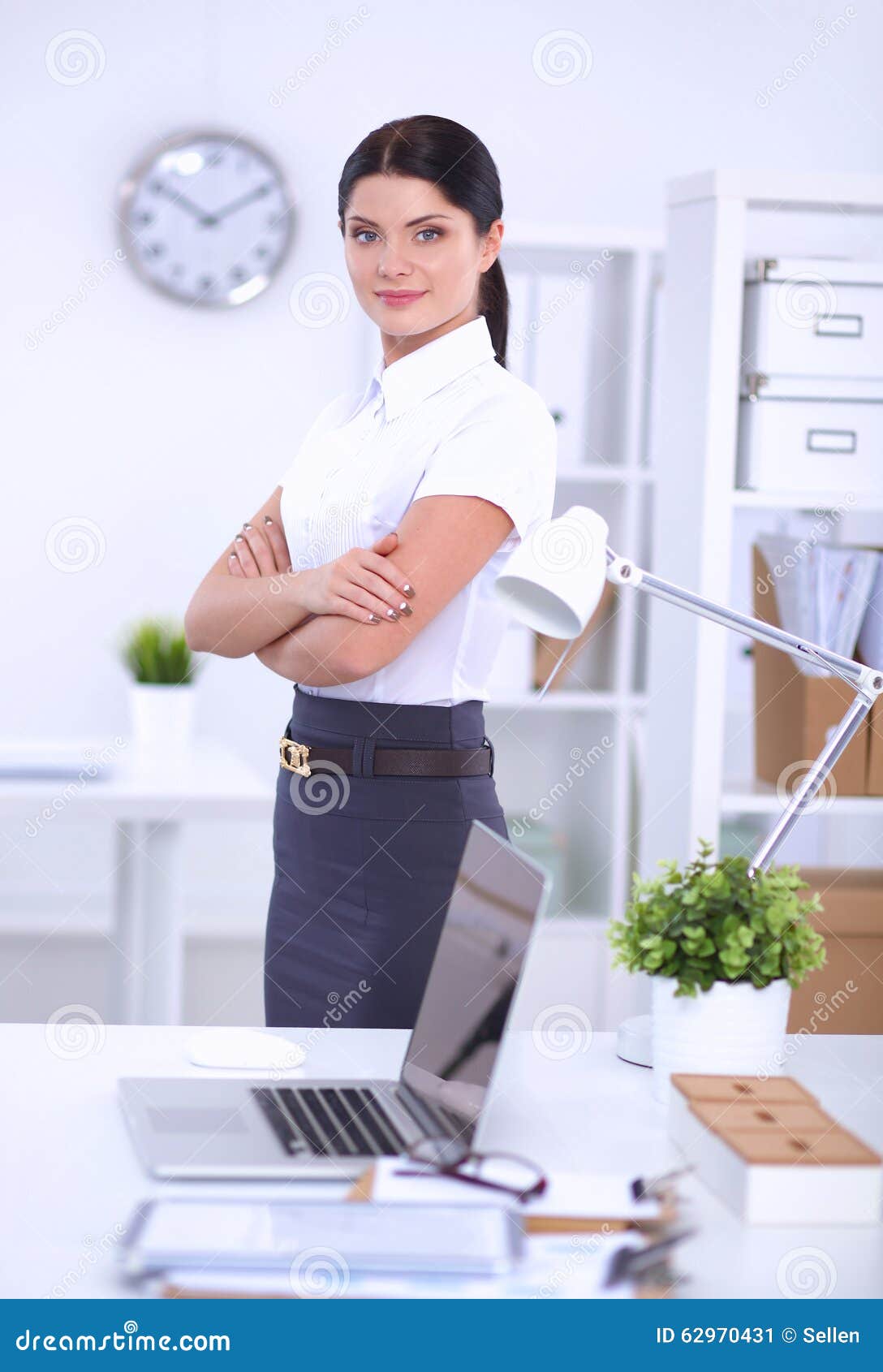 Attractive Businesswoman With Her Arms Crossed Stock Image Image Of