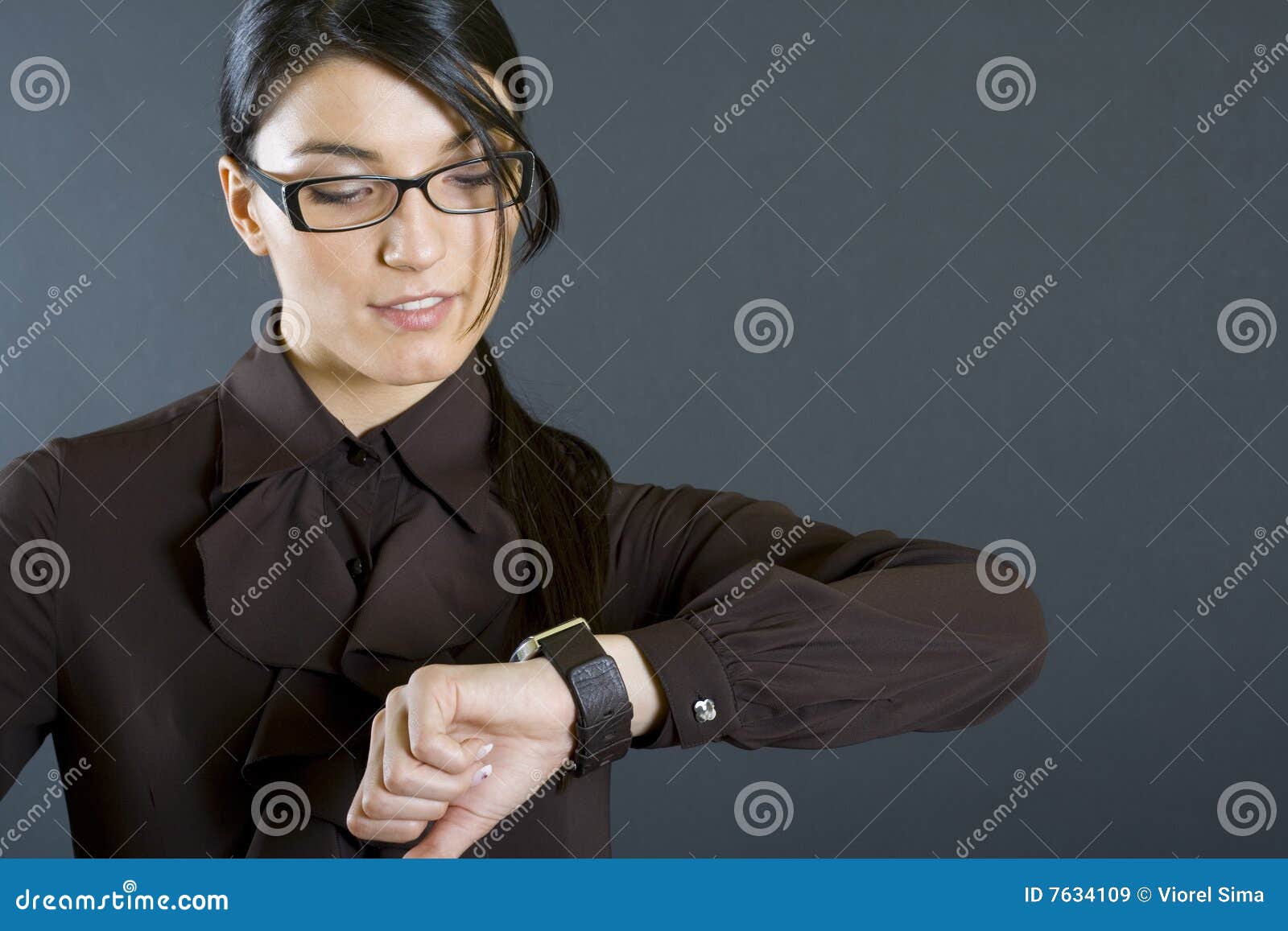 Attractive Businesswoman Looking at the Watch Stock Image - Image of ...